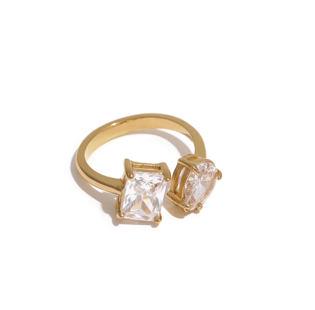Waterproof Dual Stone Ring - TheJewel